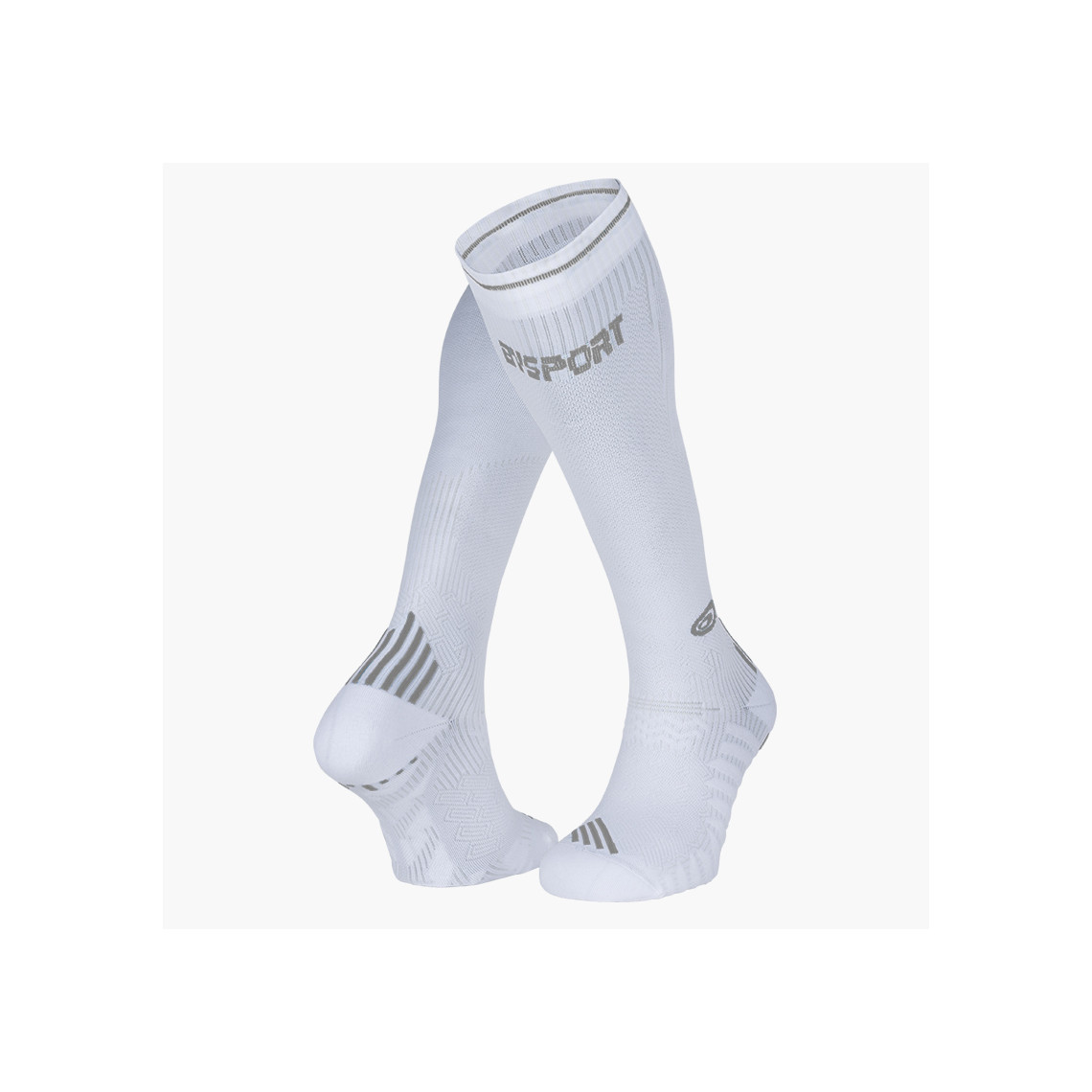 Calze a compressione Running bianco-grigio| Made in France